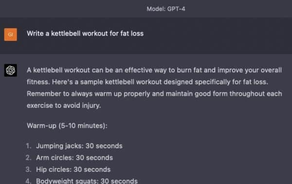 Workout Logic: ChatGPT and AI Kettlebell Experiments (and some workouts ...